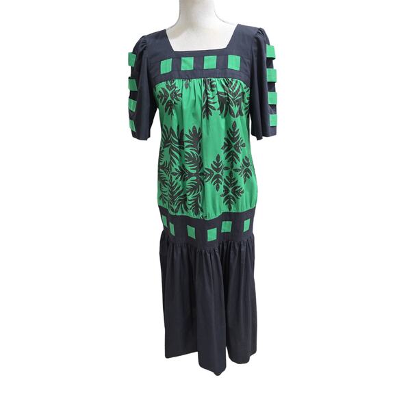 Mamo Howell | Dresses | Vintage Mamo Howell Black And Green Muu Muu ...